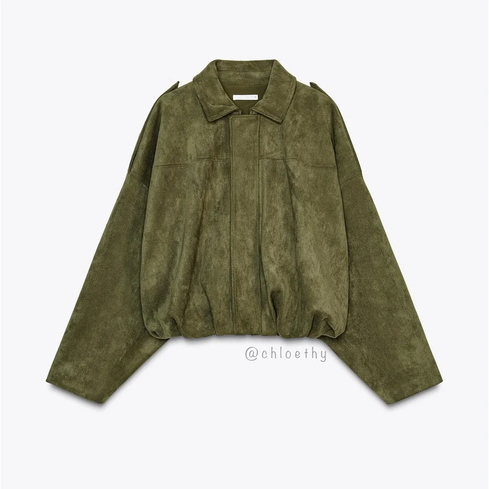 Zara | Jackets & Coats | Zara Faux Suede Bomber Jacket | Poshmark